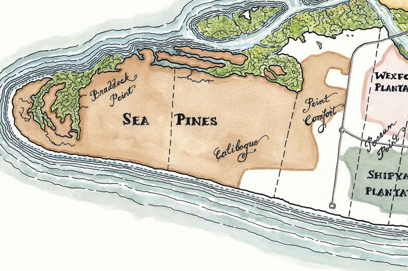 Map of the Plantations of Hilton Head Island - Etsy