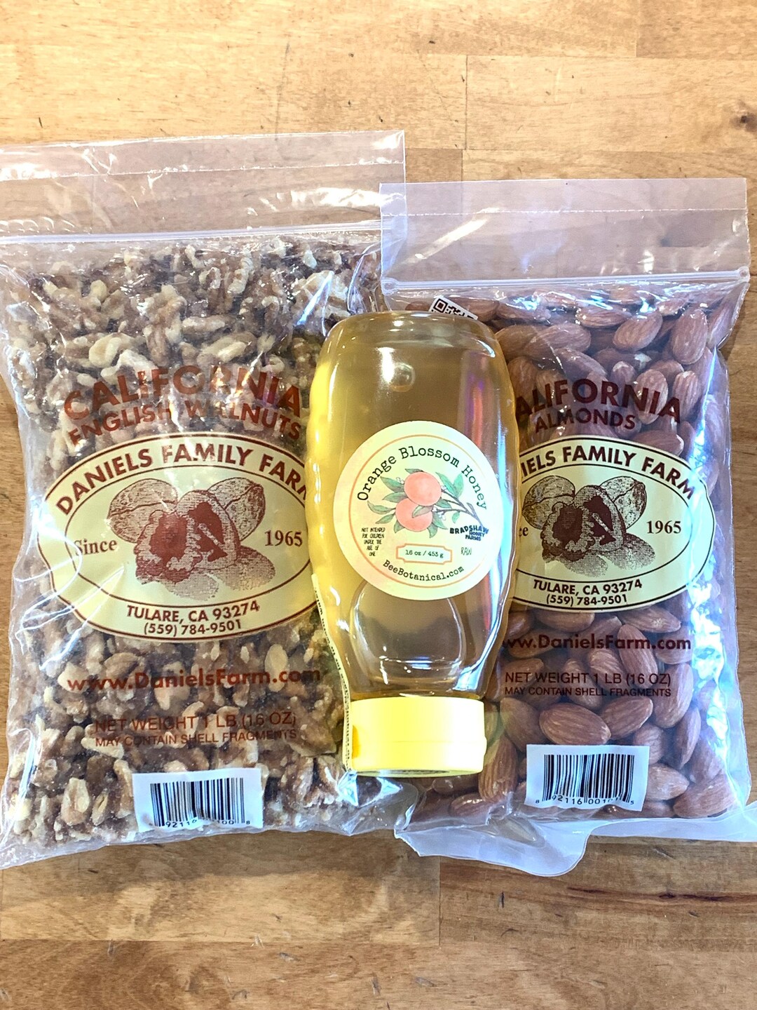 Combo Packs: Nuts and Honey, Almonds, Walnuts, Raw, Unprocessed, Local ...