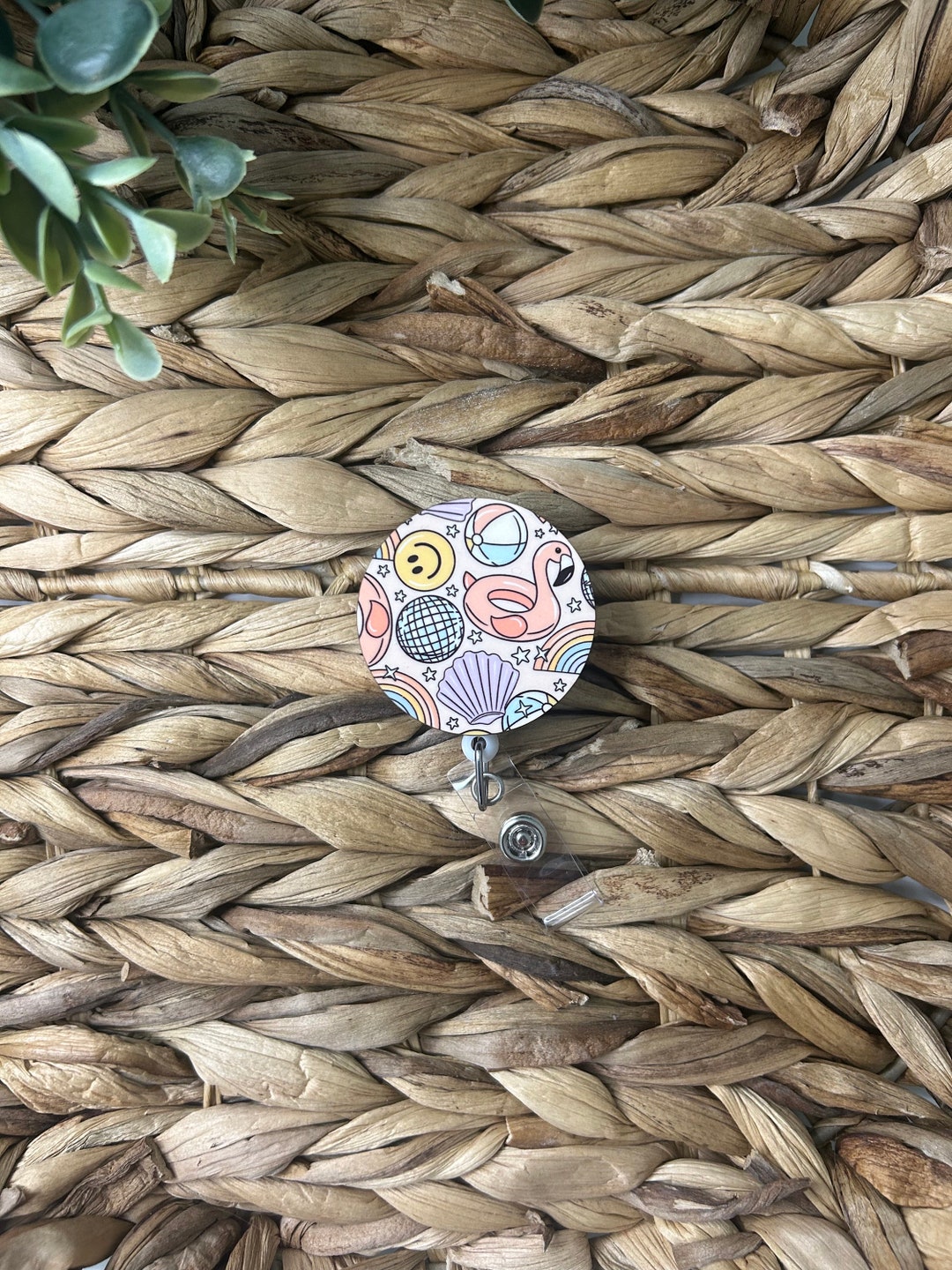 Summer Badge Reel Topper, Hard Board Badge Reel Topper, Interchangeable ...