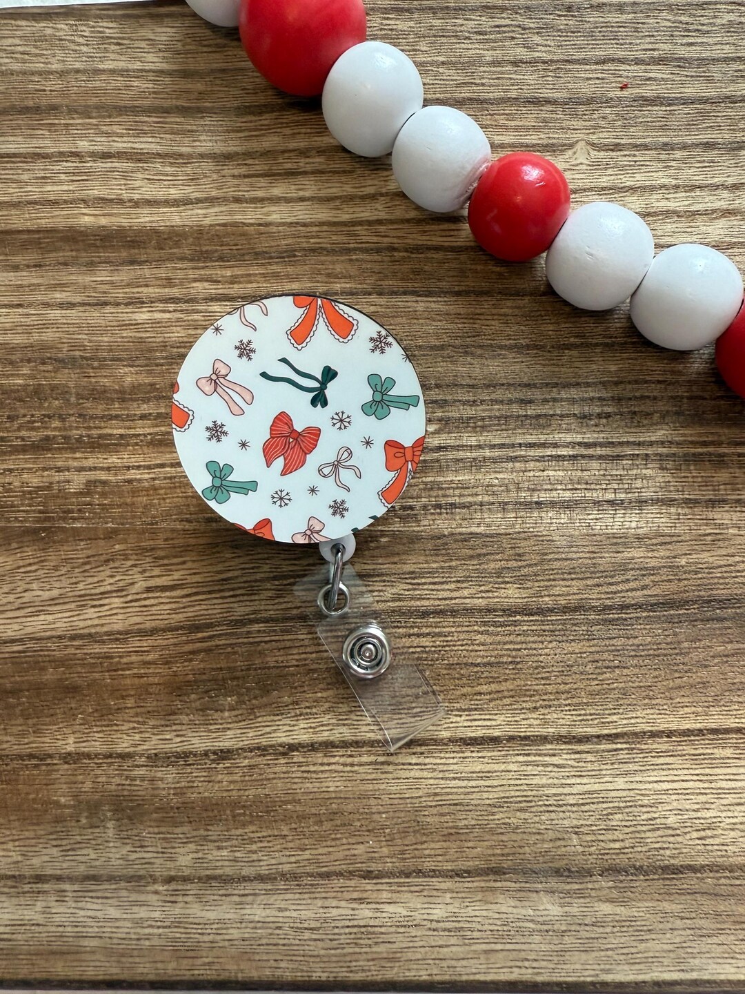 Christmas Bow Badge Reel Topper, Hard Board Badge Reel Topper ...