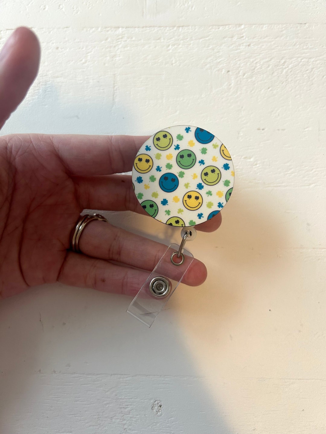 St. Patricks Smiley Badge Reel Topper, Hard Board Badge Reel Topper ...