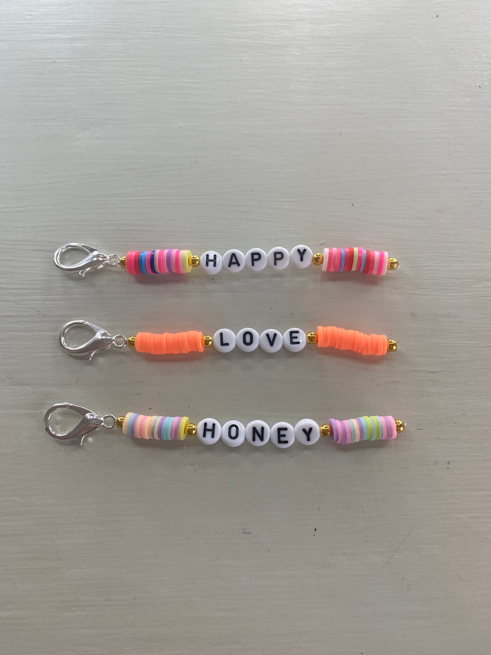 Beaded Keychain Custom Bead Keychain Custom Name Keychain - Etsy