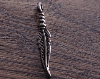 Sterling Silver Double Sided Feather Charm Native American - Etsy