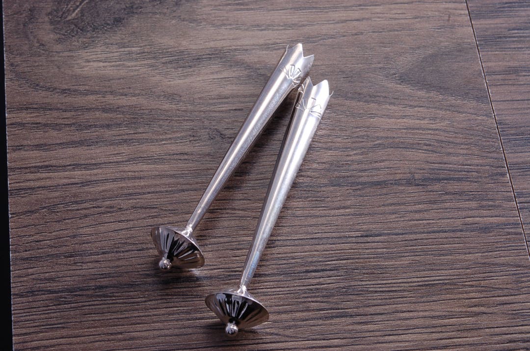 One Pair Sterling Silver Bolo Tie Tips With 12mm Fluted Bead DB2E - Etsy