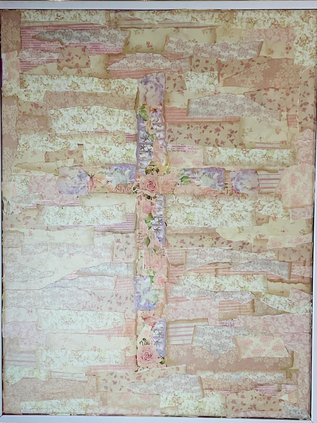 Pastel Cross Collage in White Frame - Etsy