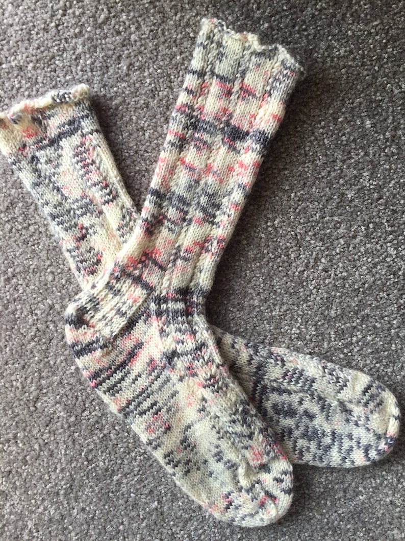Colonial Rib Socks Hand Knit Women's Fits Most Sizes - Etsy
