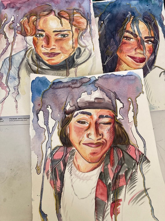 Custom Portrait DRIP PAINTINGS - Etsy