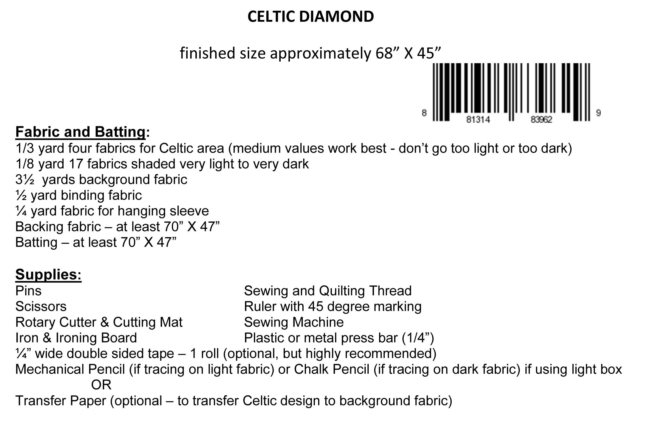 Celtic Diamond Quilt Pattern - Etsy