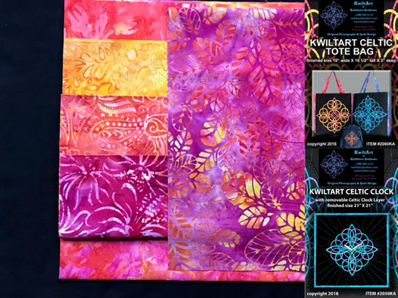 Kwiltart Celtic Tote Bag and Celtic Clock Kit-pink - Etsy