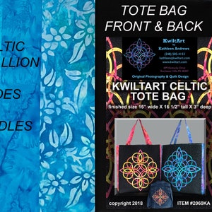 Kwiltart Celtic Tote Bag Kit - Blue Turquoise Lavender - Etsy