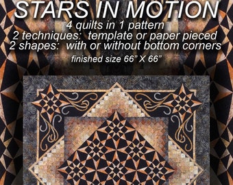 Stars in Motion 4 in 1 Quilt Pattern Digital File Download | Etsy