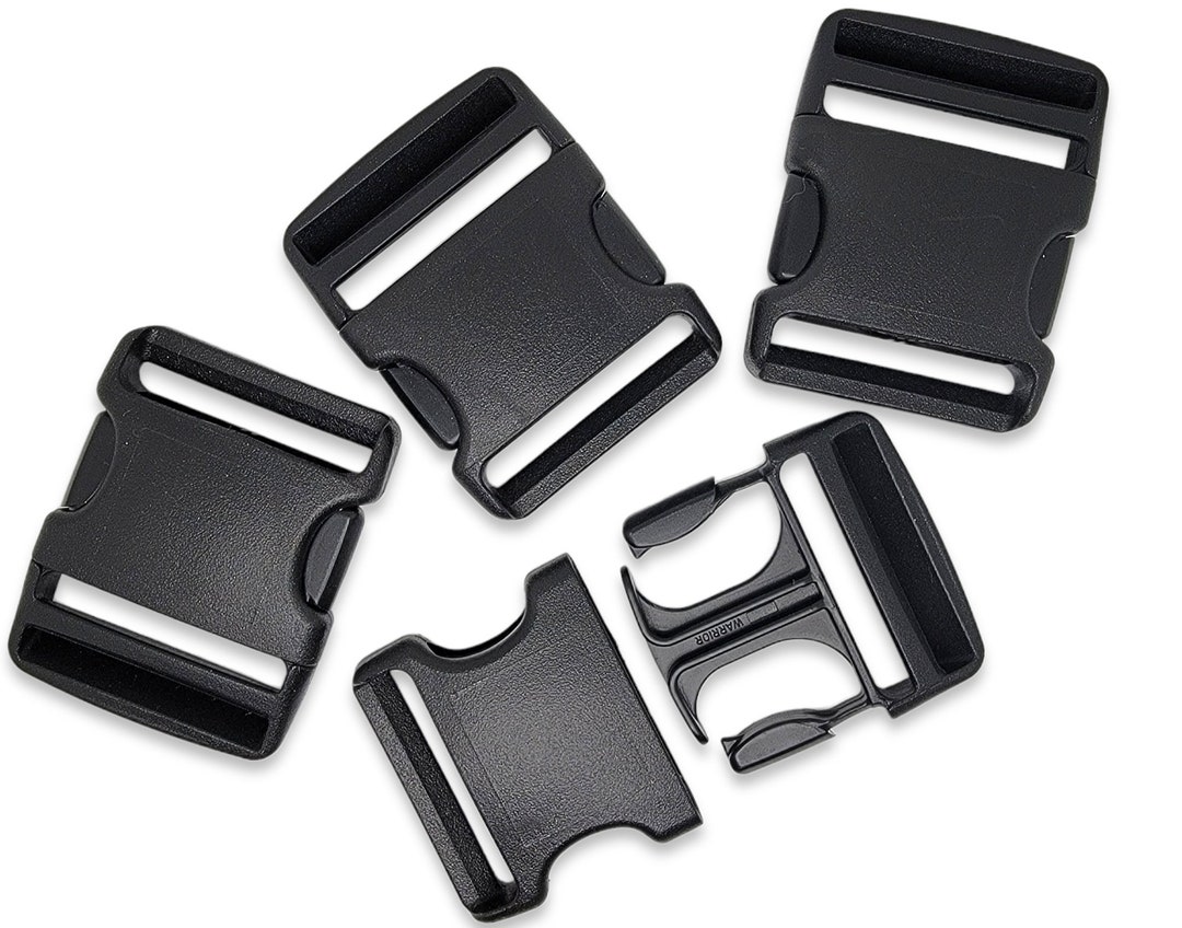 2-inch Wide Black Plastic Side-release Buckle single Adjustment Bar ...