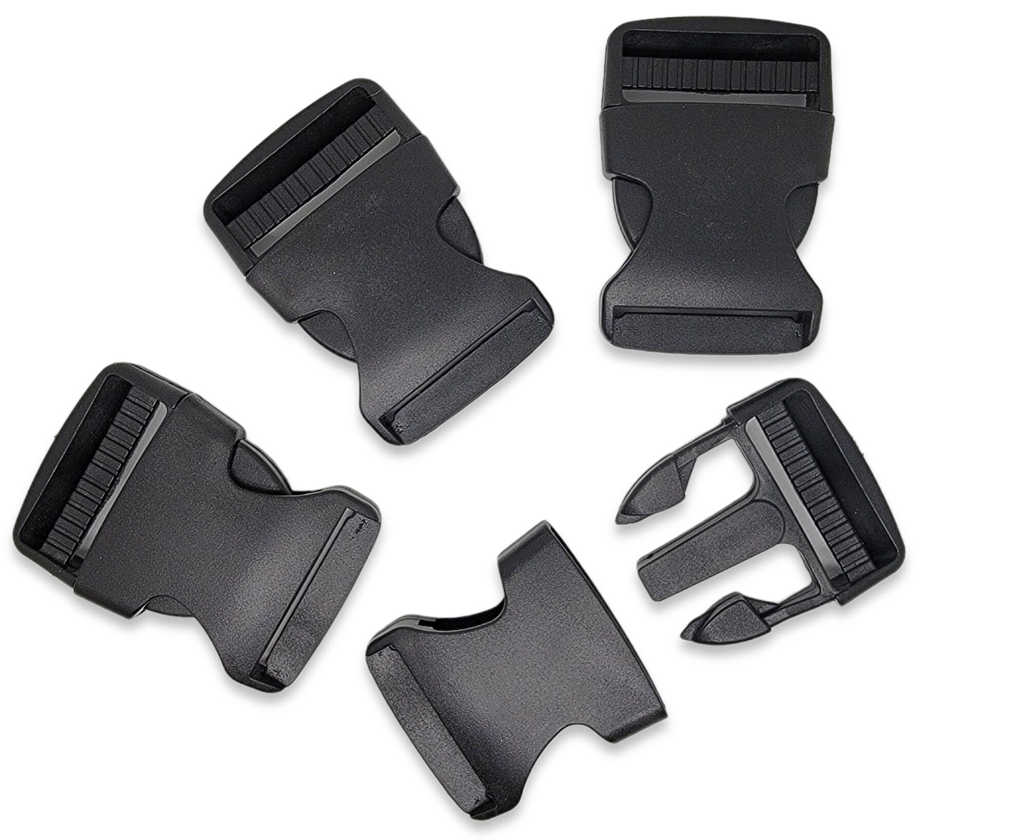 1.5-inch Wide Black Plastic Side-release Buckle single Adjustment Bar ...