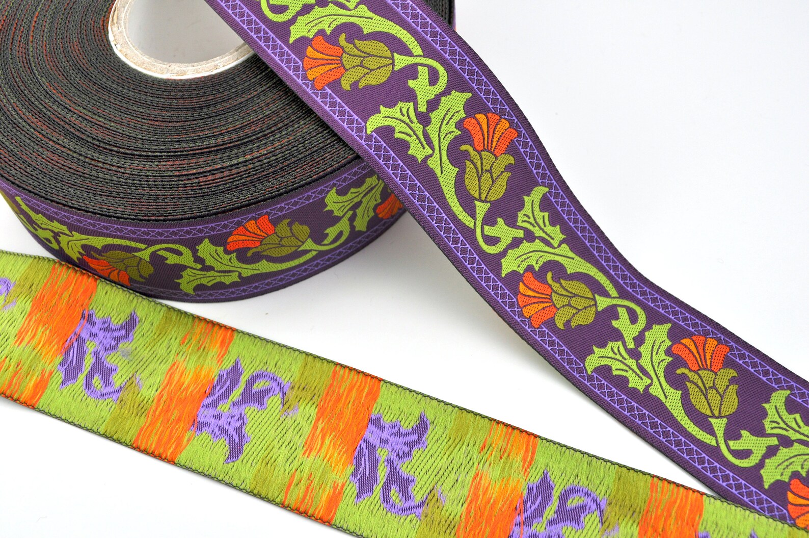 1.5 Jacquard Ribbon Thistle Jacquard in Purple - Etsy
