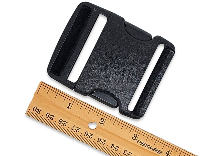 2-inch Wide Black Plastic Side-release Buckle single Adjustment Bar ...