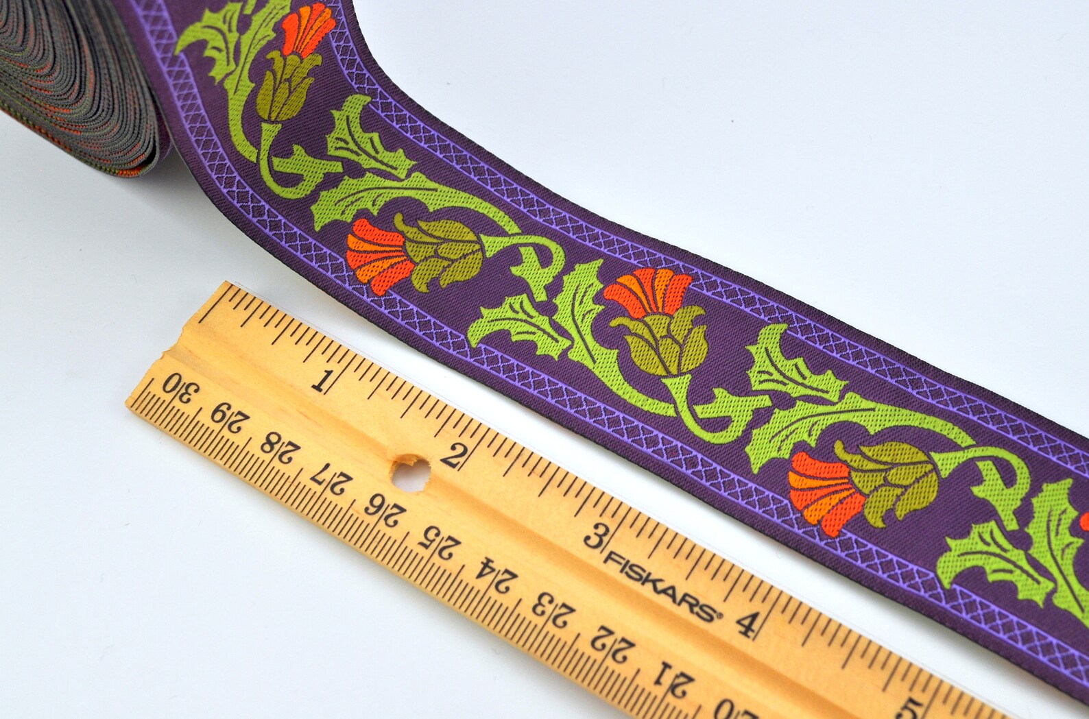 1.5 Jacquard Ribbon Thistle Jacquard in Purple - Etsy