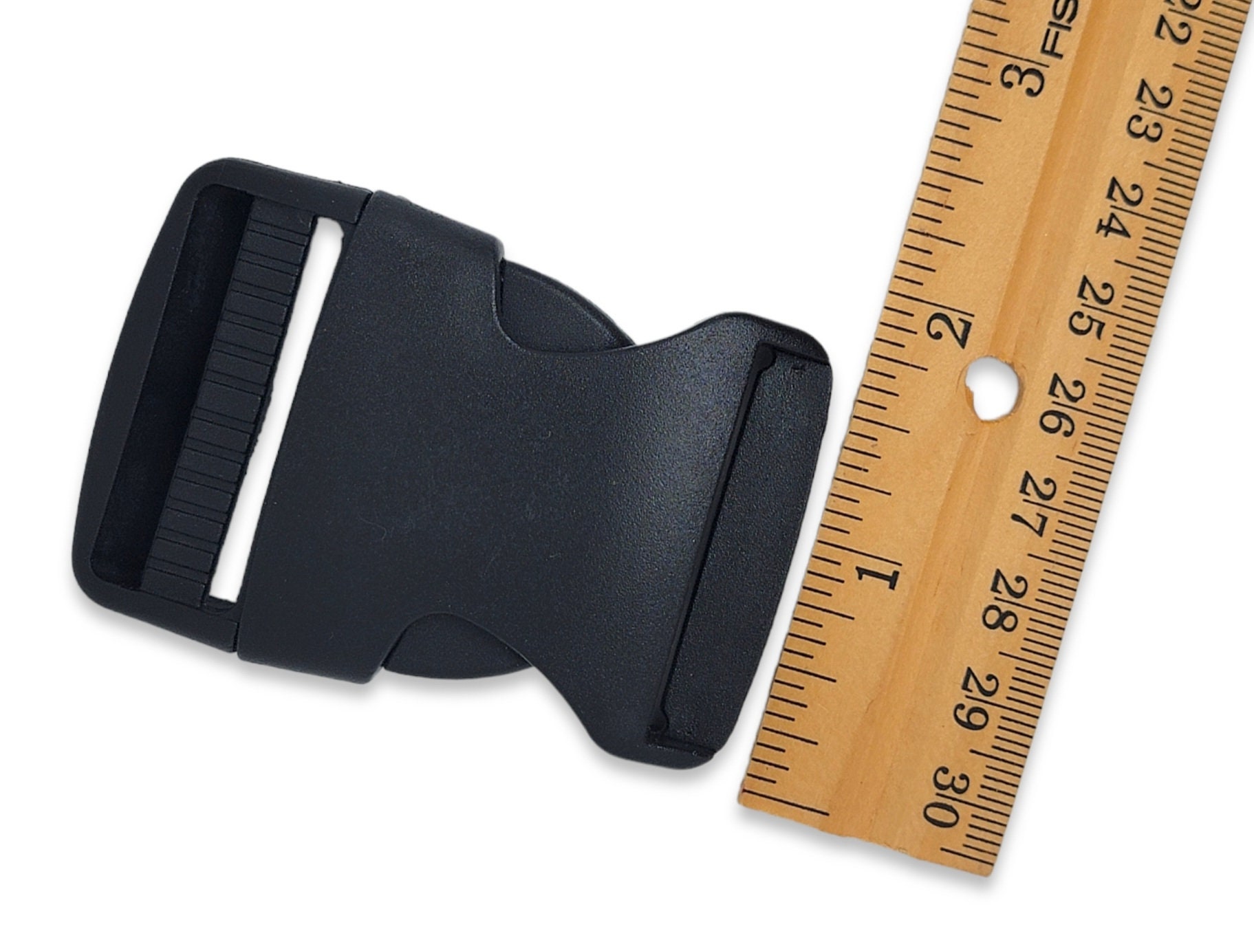 1.5-inch Wide Black Plastic Side-release Buckle single Adjustment Bar ...