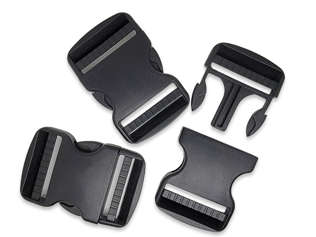 2-inch Wide Black Plastic Side-release Buckle With Double Adjustment ...