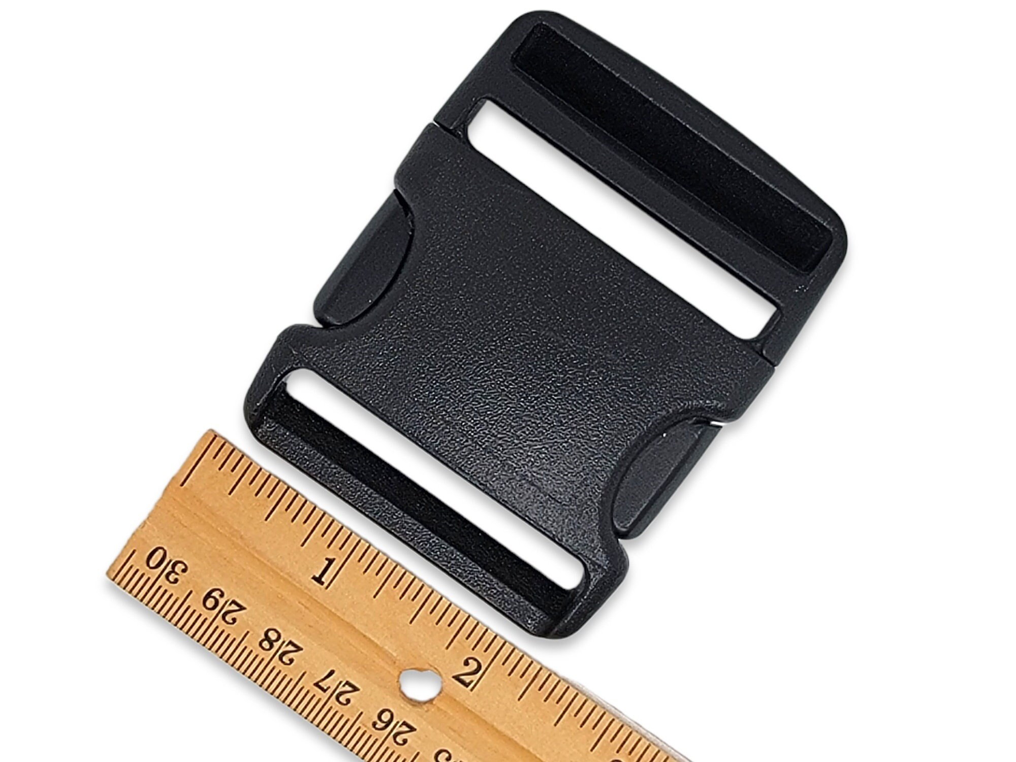 2-inch Wide Black Plastic Side-release Buckle single Adjustment Bar ...