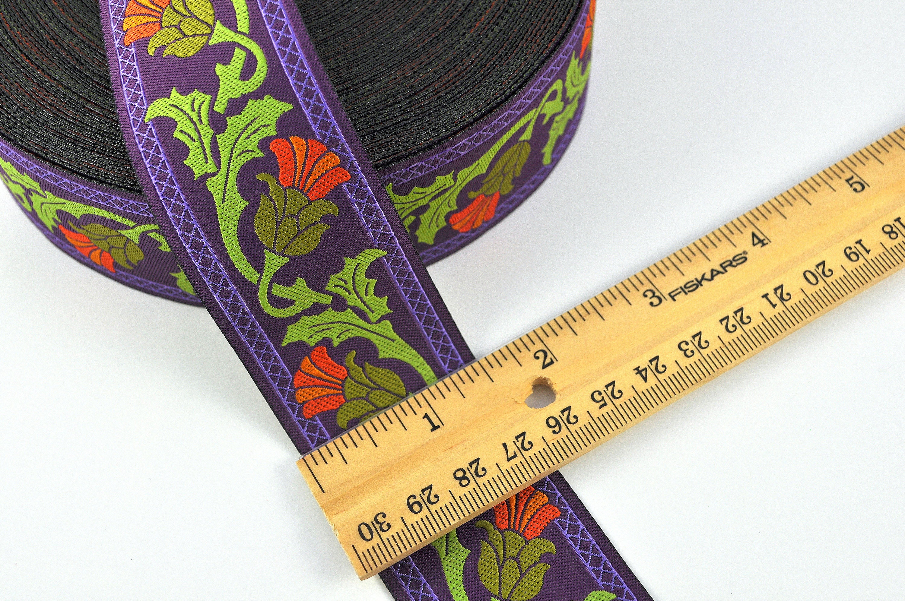 1.5 Jacquard Ribbon Thistle Jacquard in Purple - Etsy