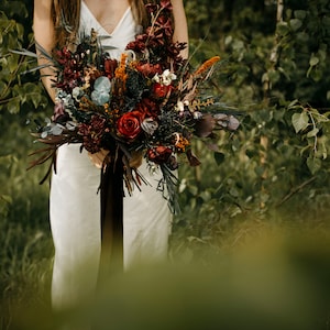 HAYLANA Bouquet | Dark Burgundy Red Plum Burnt Orange Black Tones ...