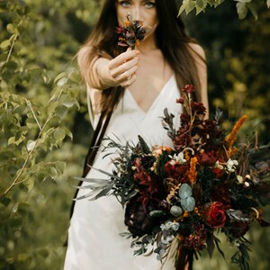 HAYLANA Bouquet | Dark Burgundy Red Plum Burnt Orange Black Tones ...