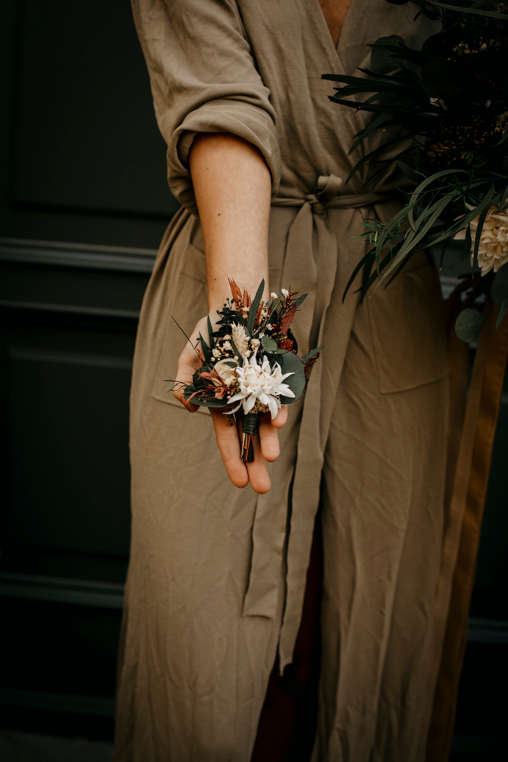 ESSAHELA Standard Buttonhole Dark Greenery White Ivory - Etsy