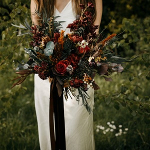 HAYLANA Bouquet | Dark Burgundy Red Plum Burnt Orange Black Tones ...