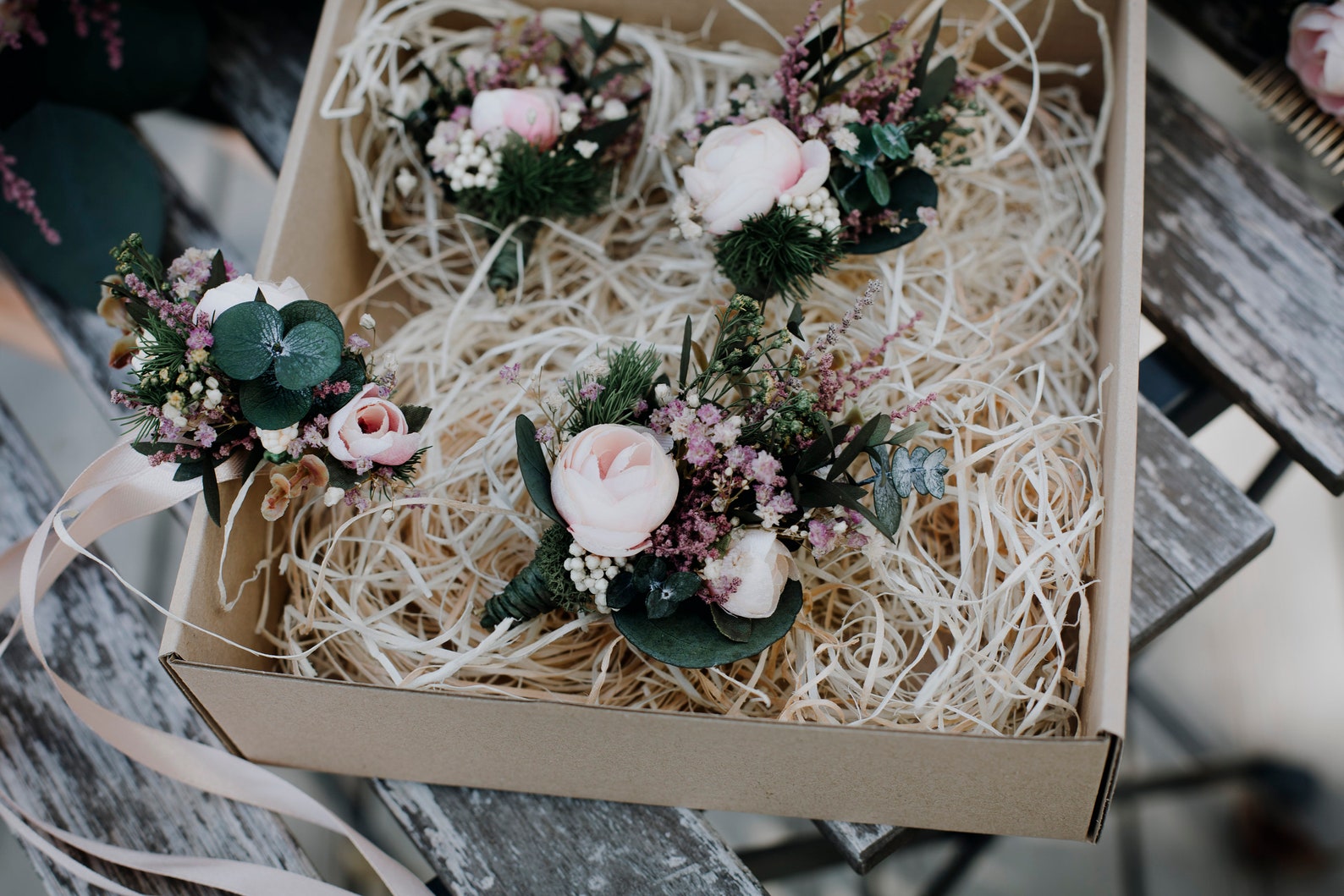 JADIDA Buttonhole Peach Blush and Violet Groomsmen - Etsy