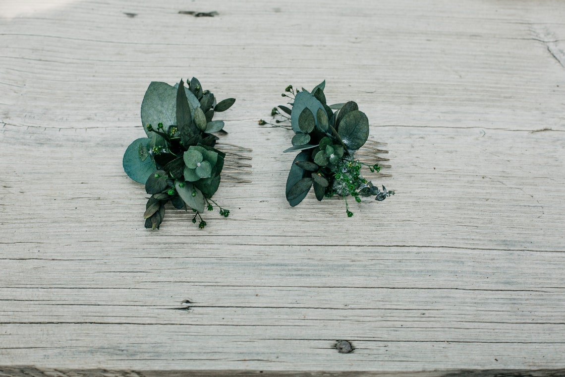EUCALYPTUS Small Comb Minimal Green Preserved | Etsy