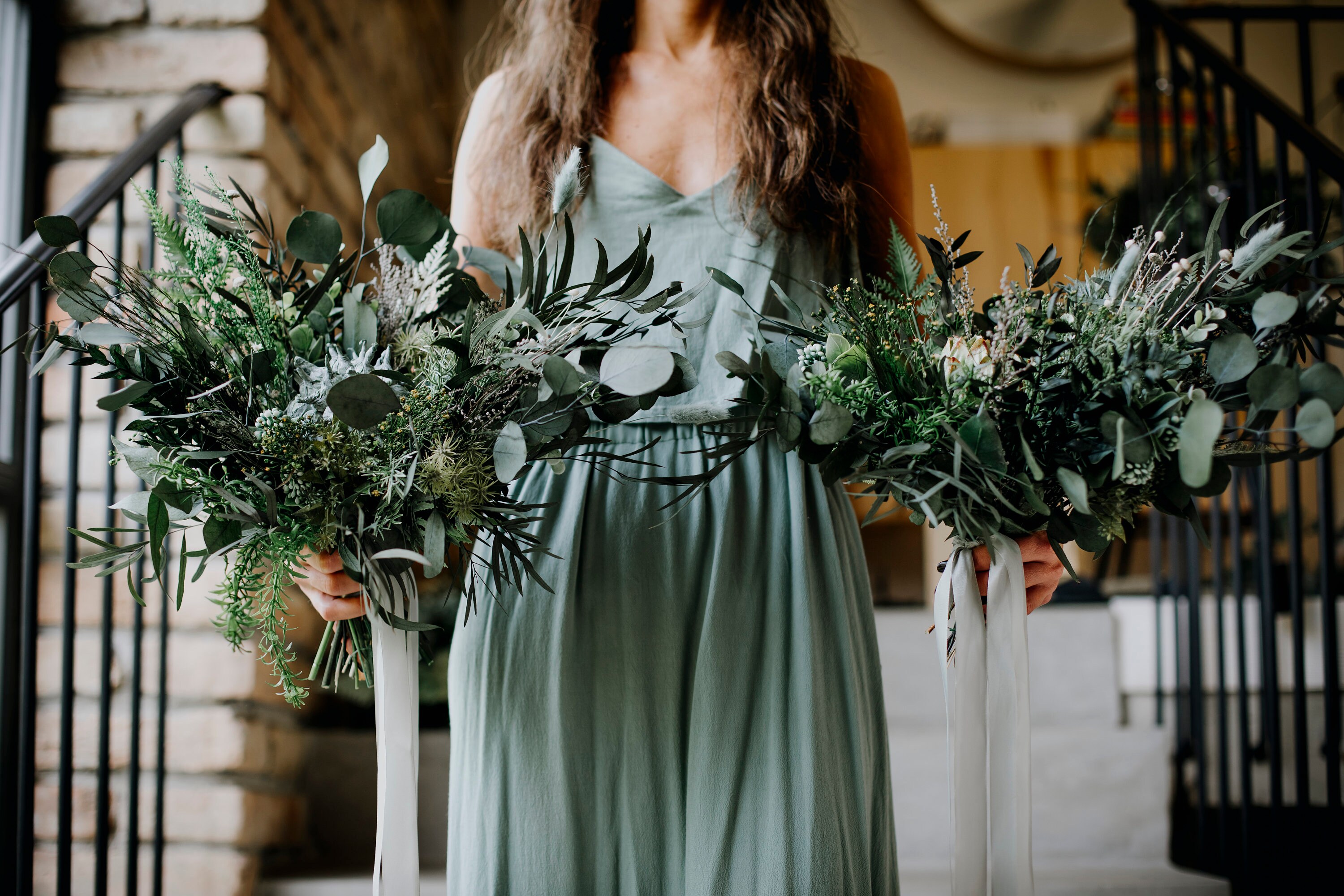 BRITTON | Small/bridesmaids Bouquet in Green/light Blue/white/ivory ...