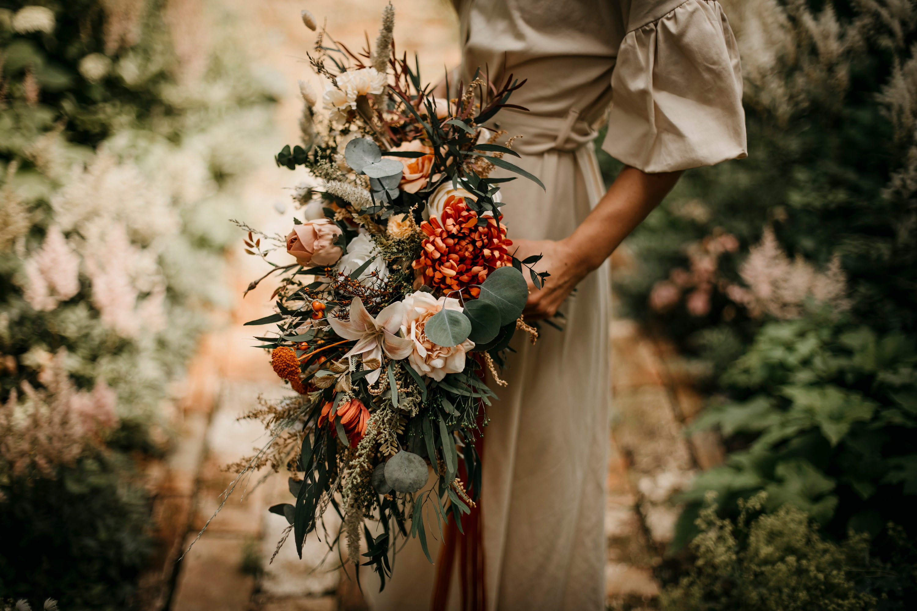 KALLALA standard bouquet Wild light orange ivory peach | Etsy