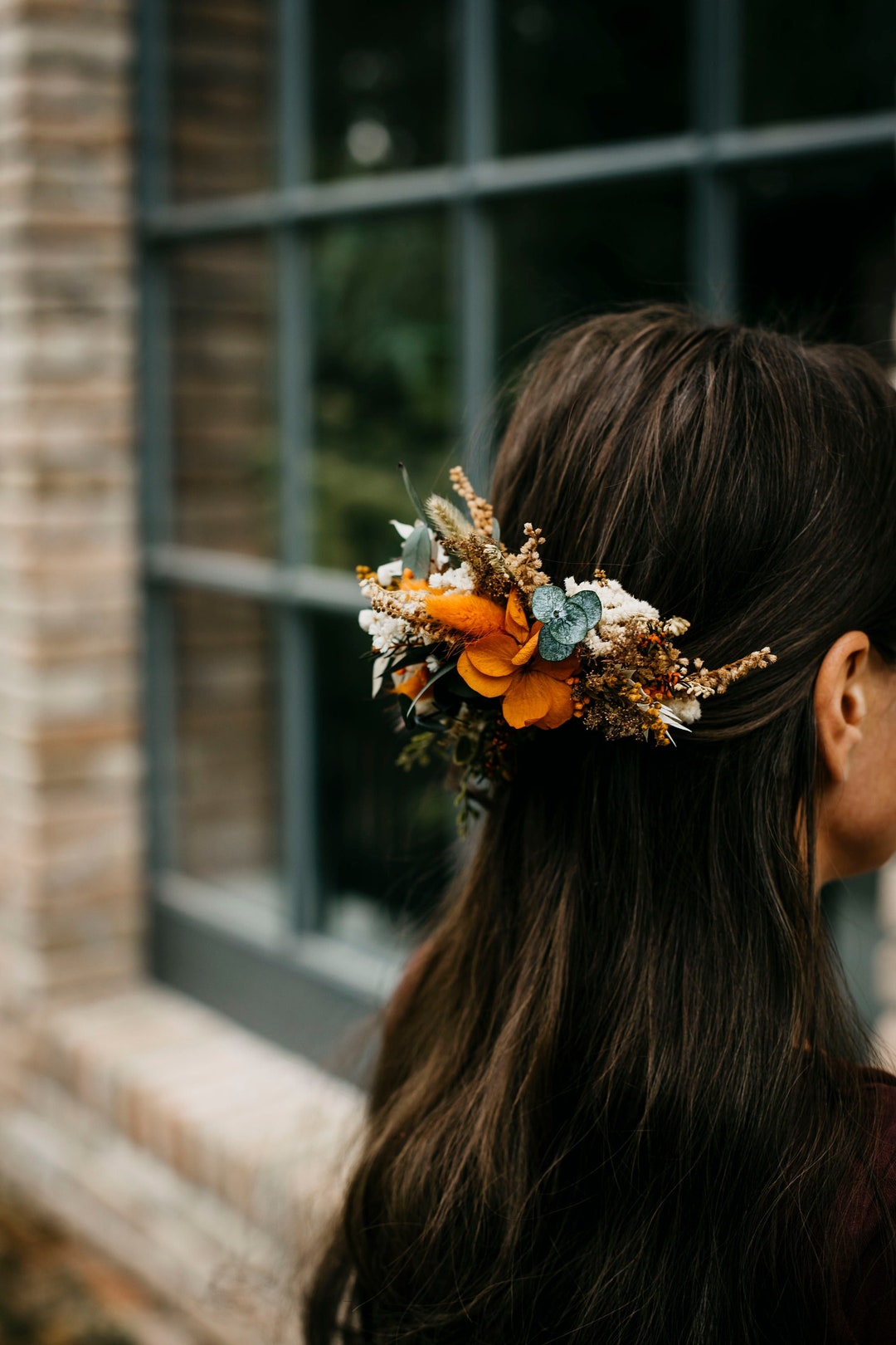 ALMA Comb | Wild Burnt Orange Olive Green and Mustard Yellow Eucalyptus ...