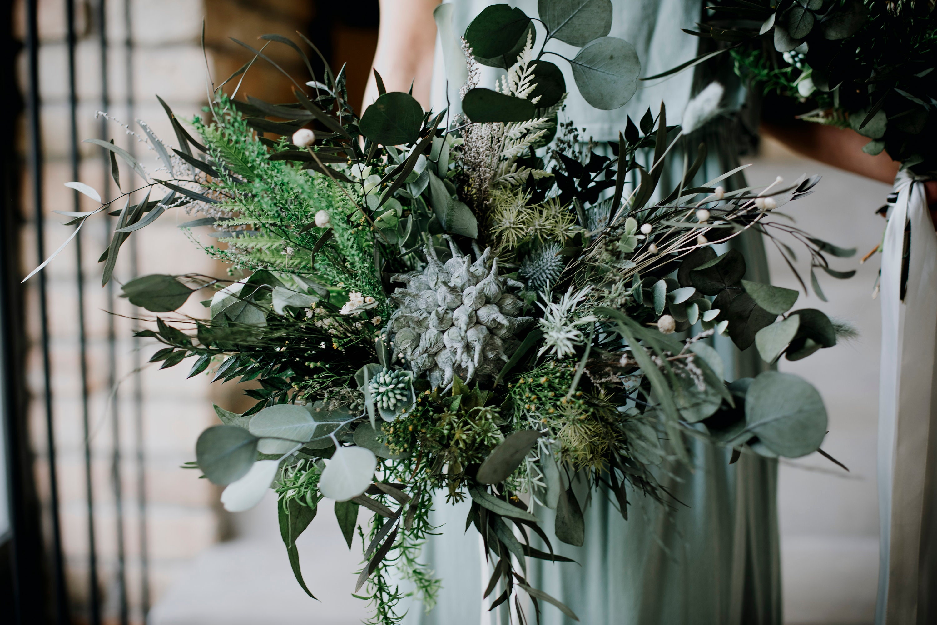 BRITTON | Small/bridesmaids Bouquet in Green/light Blue/white/ivory ...