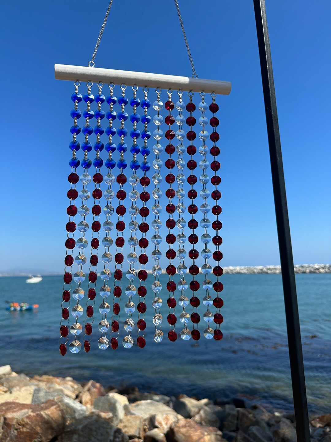 American Flag Decoration Crystal Sun Catcher Great Veteran Patriotic ...