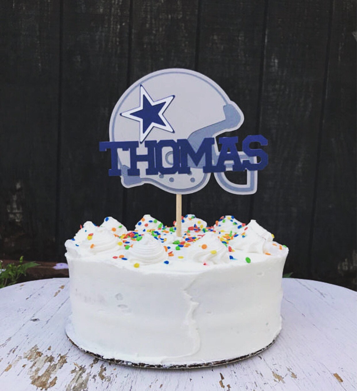 Dallas Cowboy Helmet Cake Topper - Etsy