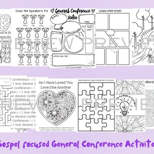 General Conference Activities- Family Bundle - Etsy