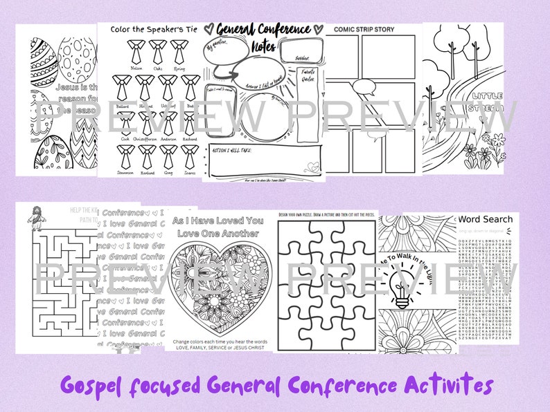 General Conference Activities- Family Bundle - Etsy