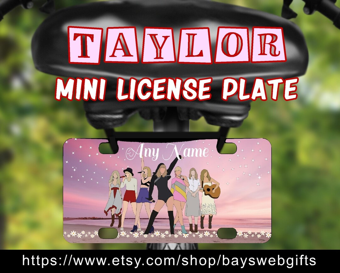 TAYLOR TOUR Mini License Plate Personalized Custom Bike Tag for Wagons ...