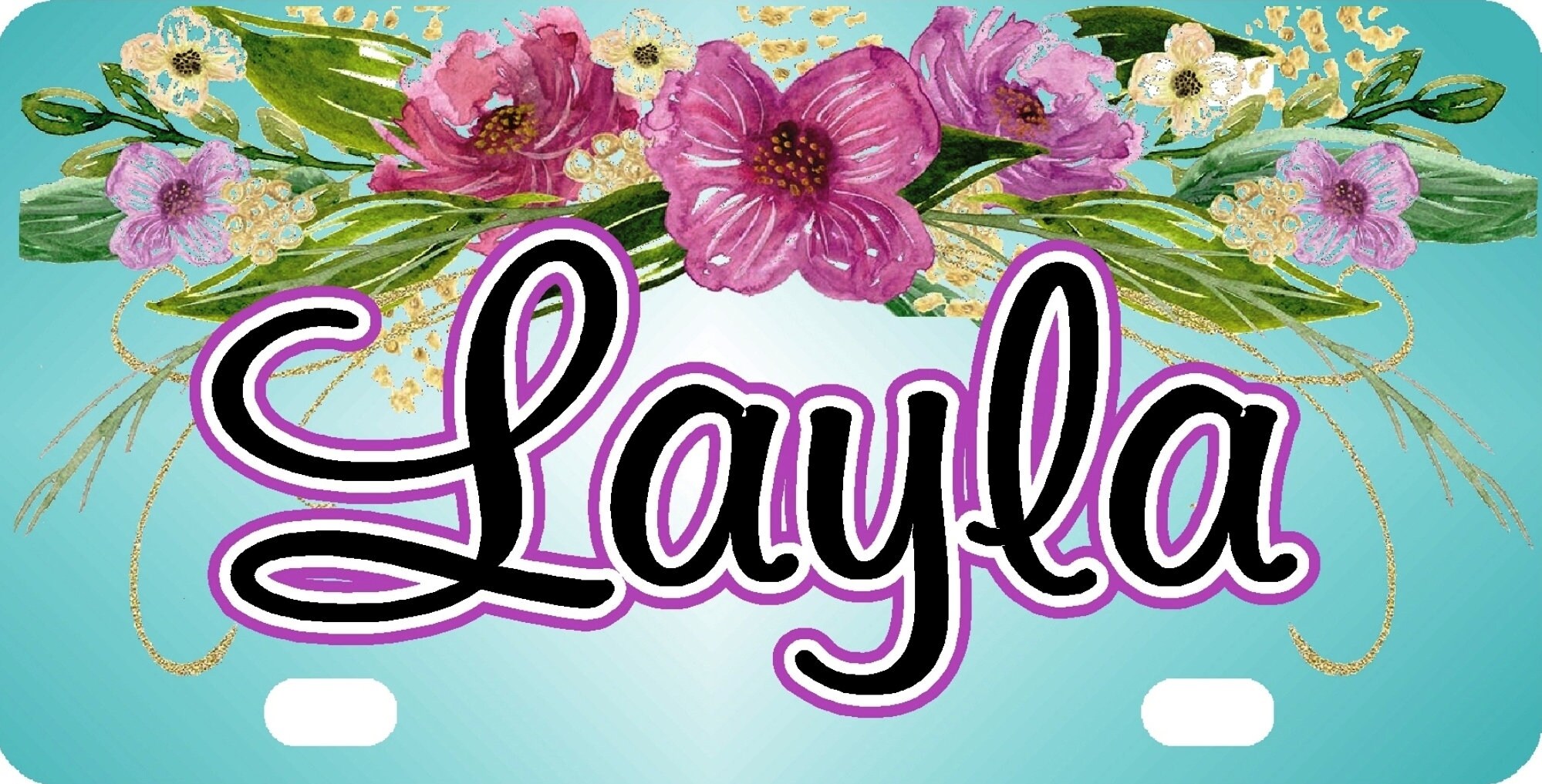 FLORAL SWAG Mini License Plate Personalized Custom Bike Tag - Etsy