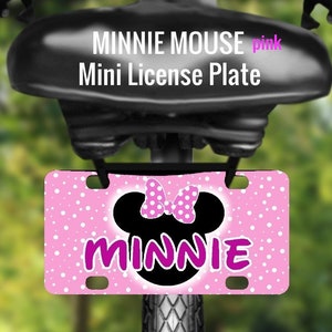 Mini License Plate Personalized MINNIE MOUSE, Custom Bike Accessory ...