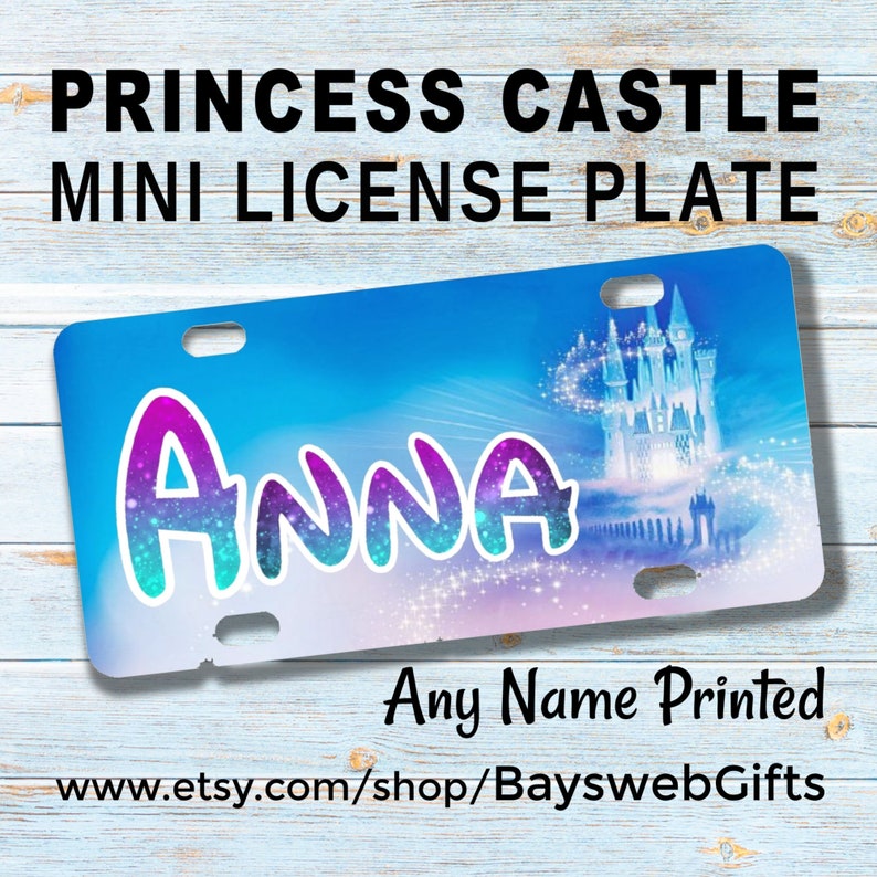 PRINCESS CASTLE Mini License Plate Personalized Bike | Etsy