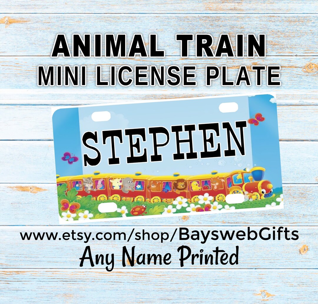 ANIMAL TRAIN Mini Personalized License Plate Custom Bike Accessory for ...