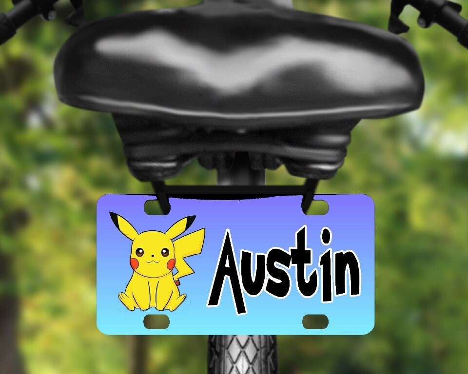 PIKACHU Mini License Plate Personalized Custom Bike Tag Wagons - Etsy UK