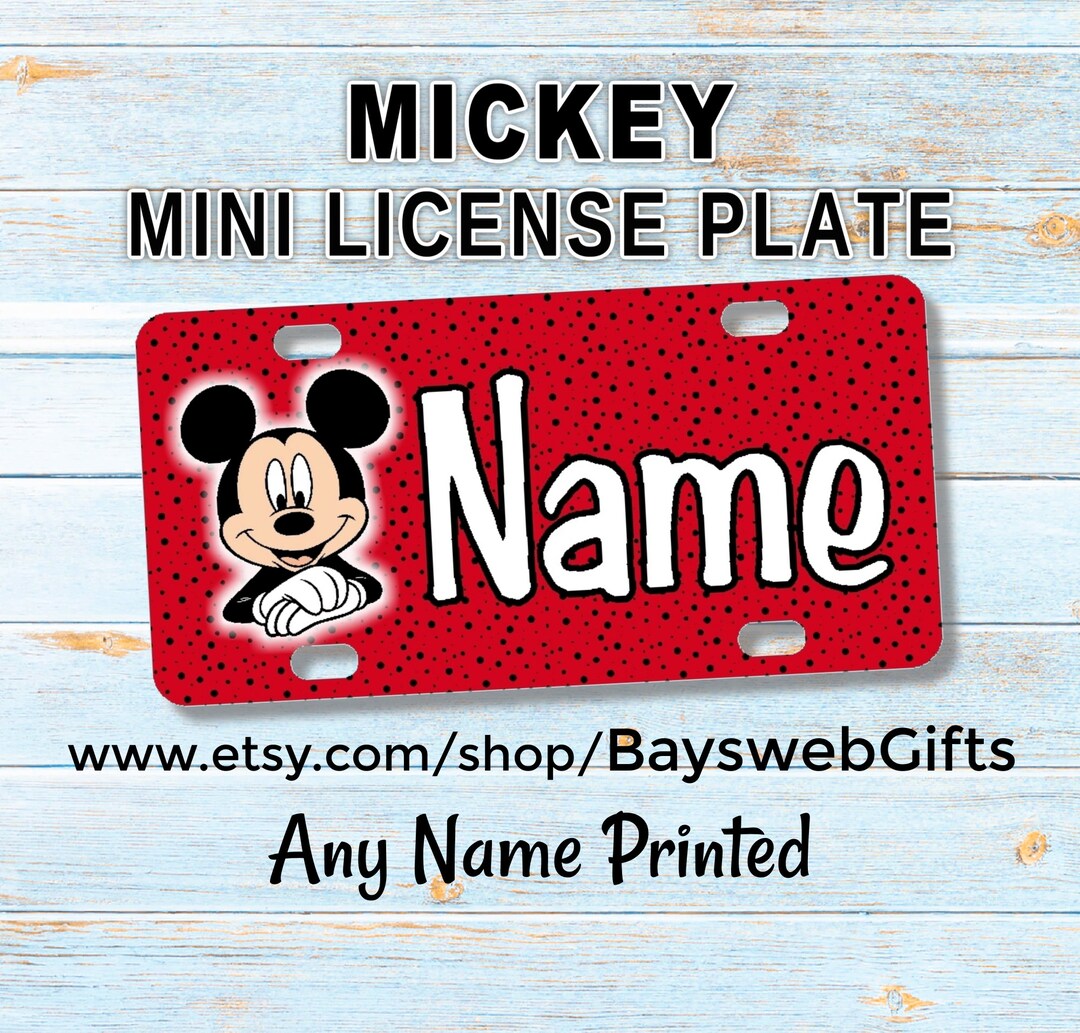MICKEY MOUSE Mini License Plate Personalized Bike Accessories Custom ...