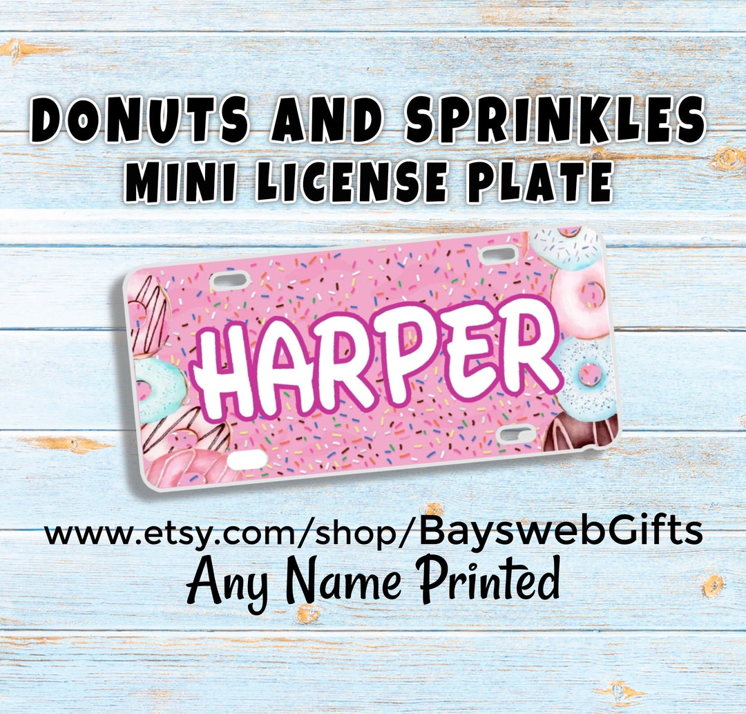 DONUTS & SPRIKLES Mini License Plate Personalized Bike Accessories ...