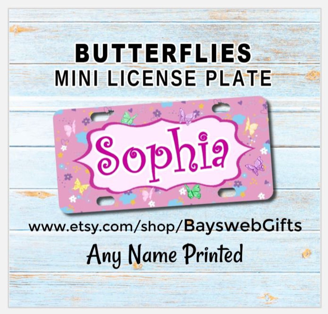 BUTTERFLIES ARE FREE Mini License Plate Personalized Custom Bike Tag ...