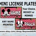 MICKEY or MINNIE Mini License Plate Personalized Custom Bike - Etsy