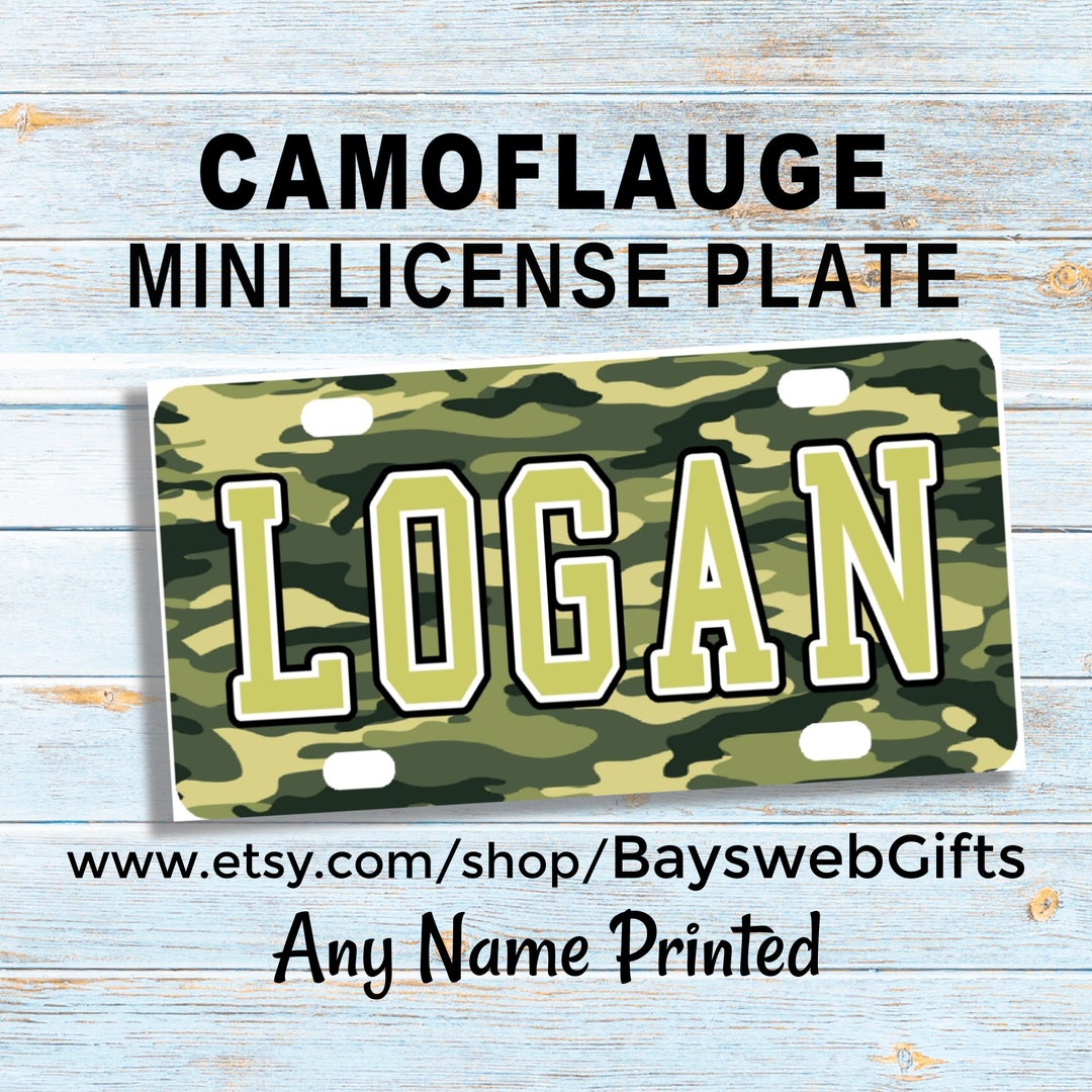 CAMOFLAUGE Personalized Mini License Plate Custom Bike Tag for Wagons ...