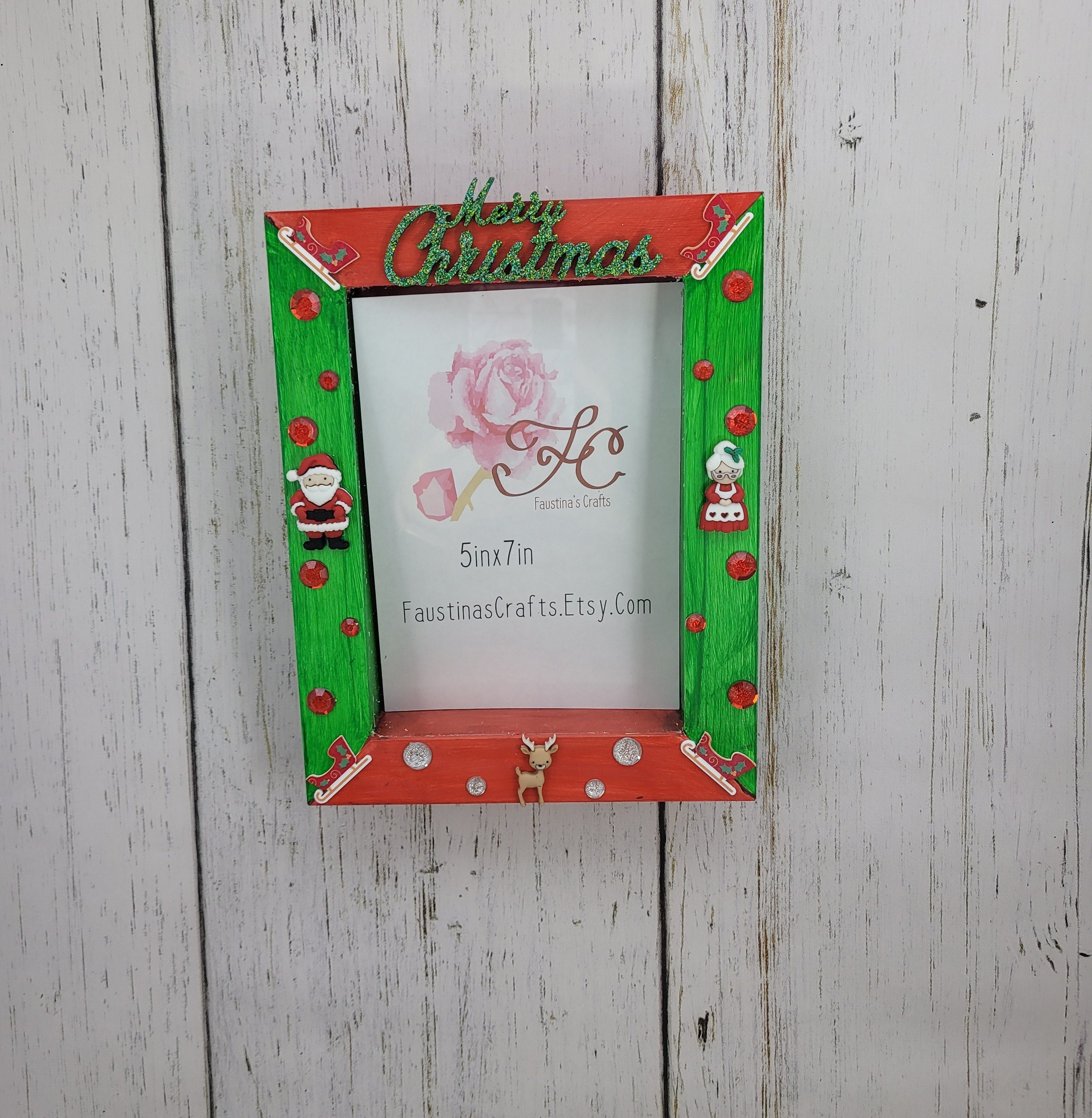 Santa Claus, Mrs.claus and Reindeer Frame - Etsy